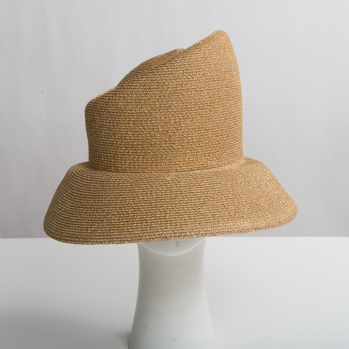 Gold Medium Brim Metallic Plain Hats-HK6022-0-01- Sun Yorkos | Zoria