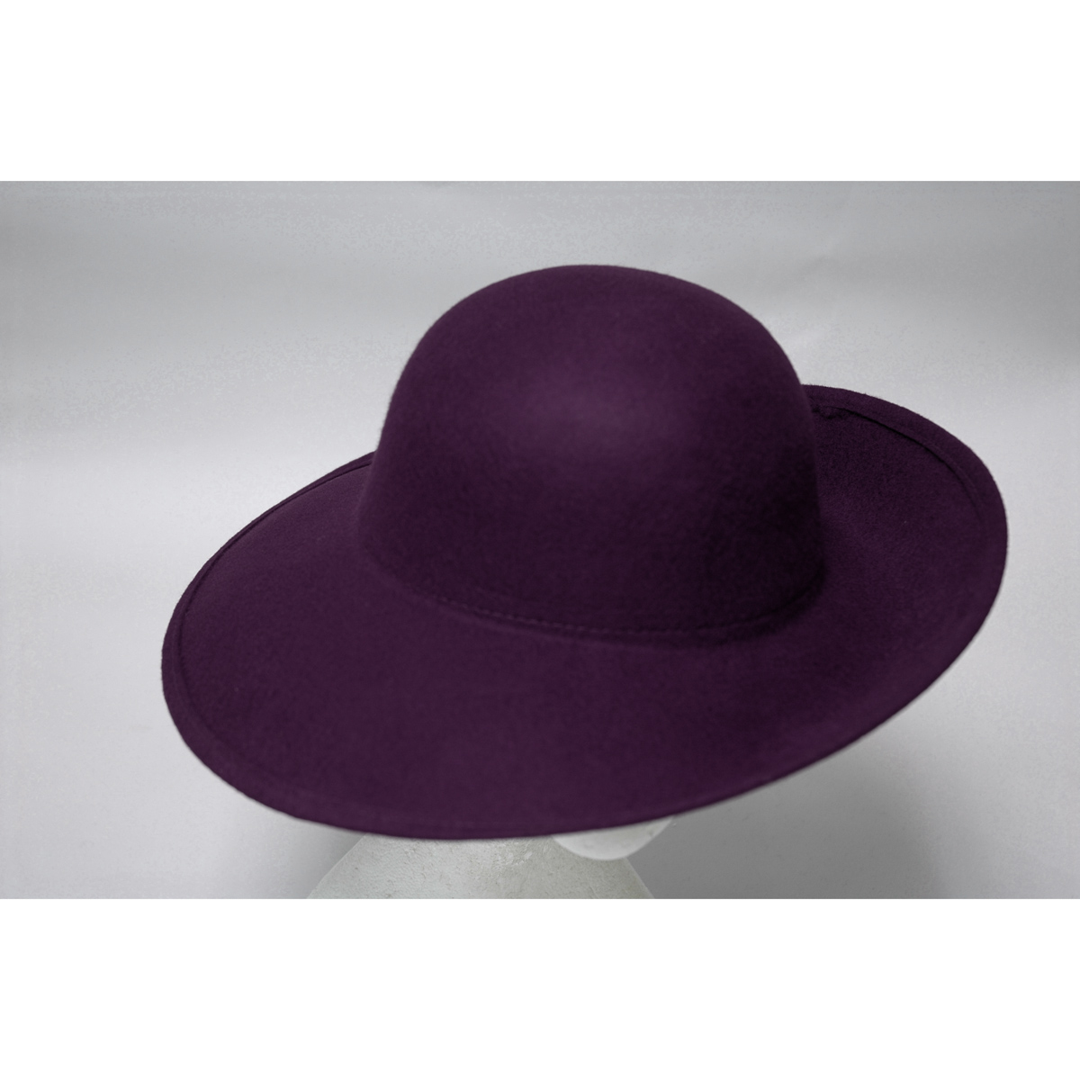 Plum Profile Round Crown Felt Plain Hats-W0131-PLUM- Sun Yorkos | Zoria